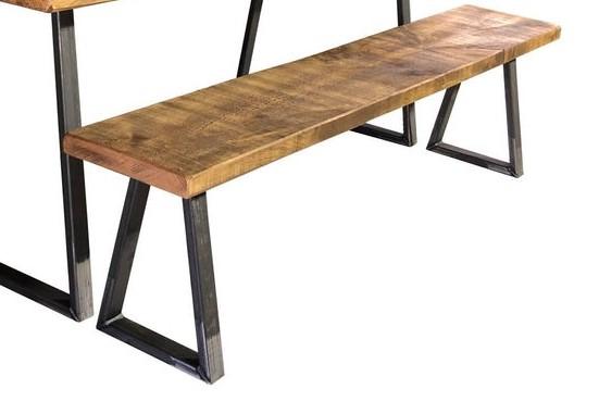 Tri Base Industrial Reclaimed Timber Bench - Storm Interiors